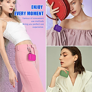 MHYALUDO for AirPods Case Cover, Military Grade Anti-Fall Soft Silicone Shock-Absorbing Protective for AirPods 2&1 Generation Case Skin Touch with Keychain and Cleaning kit, Rose Pink