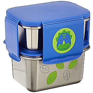 Skip Hop Toddler Stainless Steel Lunch Box Kit, Zoo, Dino