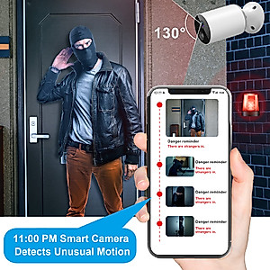 Security Cameras Wireless Outdoor - 1080p HD Night Vision WiFi Wireless Cameras for Home Security, Waterproof Surveillance Camera with Motion Detection, 2-Way Audio, Rechargeable Battery, SD Storage