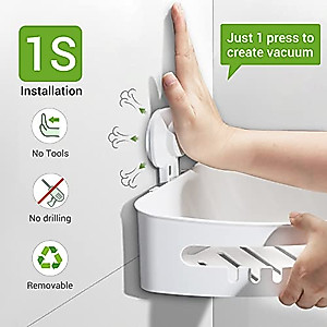 LUXEAR Suction Cup Towel Bar and Suction Cup Corner Shower Caddy