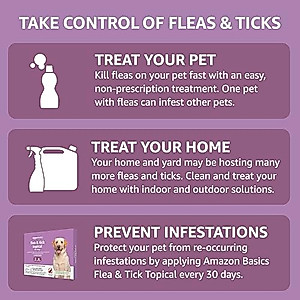 Amazon Brand - Solimo for Dogs Large Dog (45-88 pounds) Flea and Tick Treatment, 6 Doses