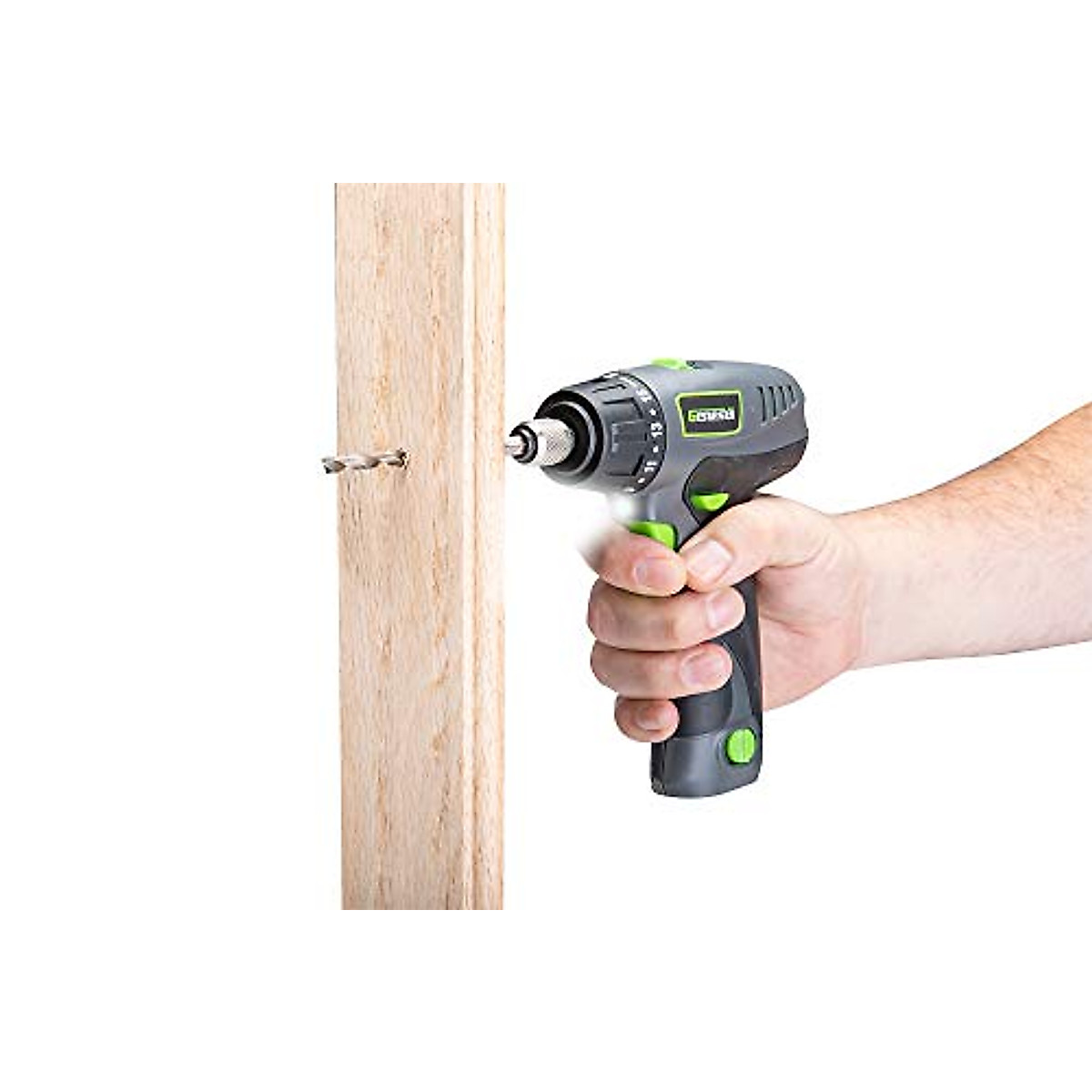 Genesis GLSD08B 8V Lithium-Ion Battery-Powered Quick-Change 2-Speed Cordless Screwdriver with LED Work Light, Battery Pack, Charging Stand, 4 Hex-Shank Drill Bits, and 4 Screwdriver Bits