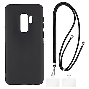 Shantime Samsung Galaxy S9 Plus Case + Universal Mobile Phone Lanyards, Neck/Crossbody Soft Strap Silicone TPU Cover Bumper Shell for Samsung Galaxy S9 Plus (6.2”)