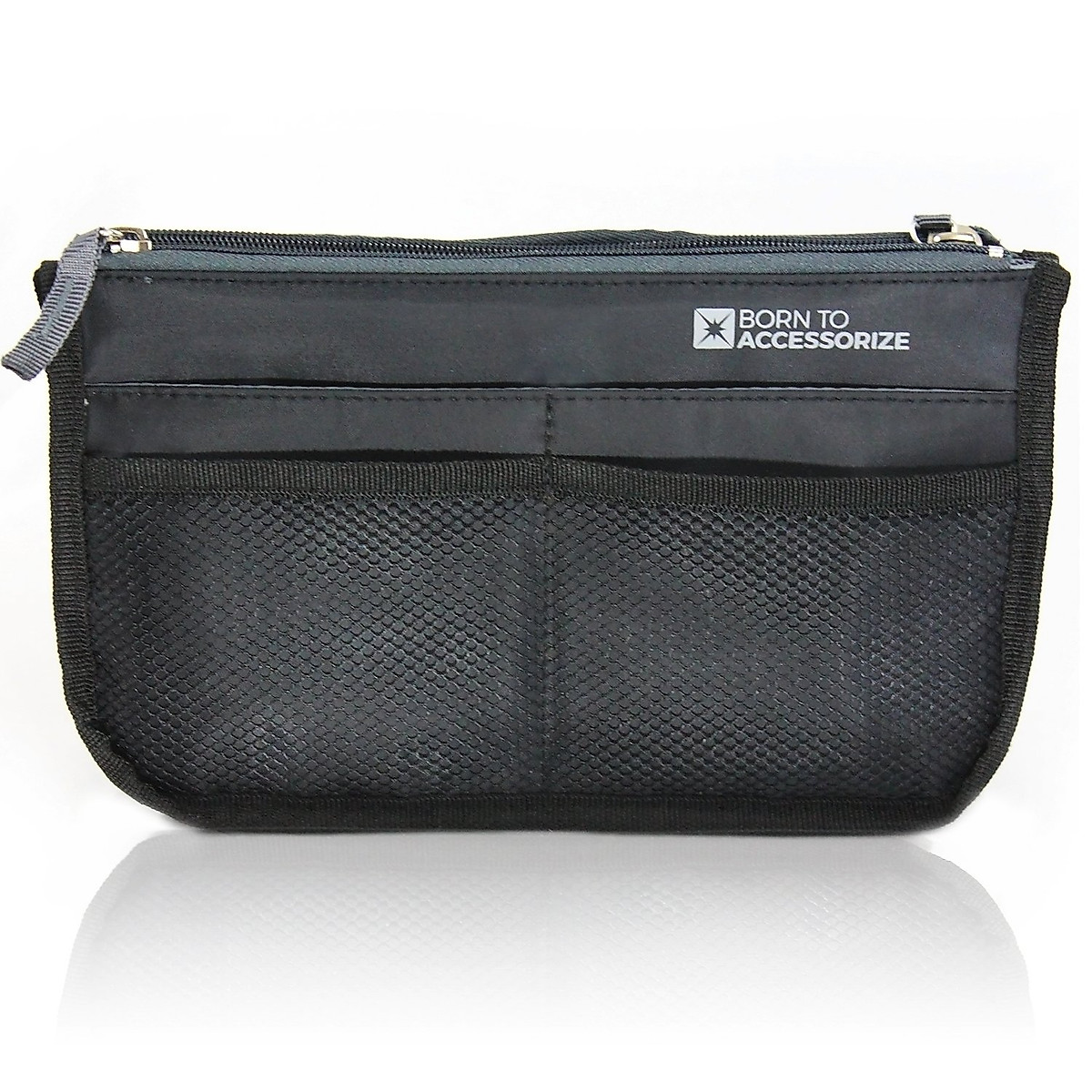 Premium Purse Organizer - Perfect Handbag Organizer Insert to Keep Your Personal Essentials Organized & Accessible - 13 Pockets - Study - Durable - Stylish (L-Black)