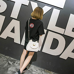 Women Girls Moon Luna Cat Purses Pu Leather Purse Cosplay Messenger Sailor Moon Bag Handbags Shoulder Bags (Type 1 White)