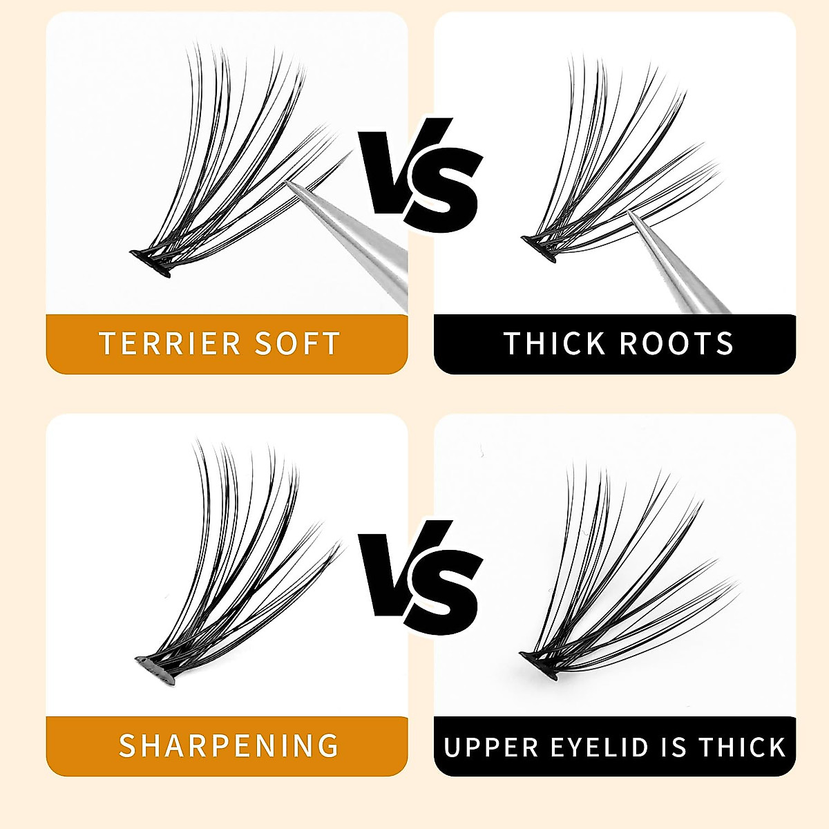 Vayator Eyelashes 10-12mm Mixed,12-14mm Mixed,14-16mm Mixed Mink Eyelashes Extension Natural Russian Volume Faux Eyelashes Individual Lashes Makeup Tools (20D-14mm-16mm Mixed)