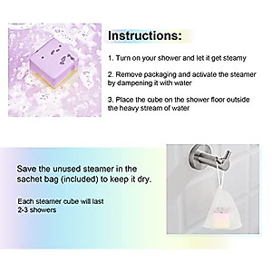 Shower Steamers Aromatherapy Set of 9 Natural XL Cubes w Essential Oils , 6 Scents Variety Pack: Awaken(Eucalyptus+Peppermint), Relax(Lavender+Sage), Revive(Grapefruit+Fir) Hanging Sachet Included