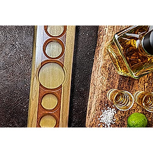 Tequila Shot Glass Serving Tray | Shot Flight, Shot Caddy, Shot Glass Set, Shot Glass Display and Storage … (Center Dish)