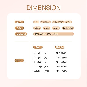 HETH Ballet Tights for Girls - Ultra Soft Dance Tights Convertible Pink Tight (Toddler/Kids,Large,2pcs)