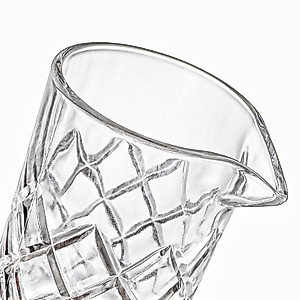 Tebery Seamless Crystal Cocktail Mixing Glass for Stirring Drinks, 16Oz Thick Bottom Bar Mixing Pitcher, Stirring Glass Drink Maker for Bar, Bartenders