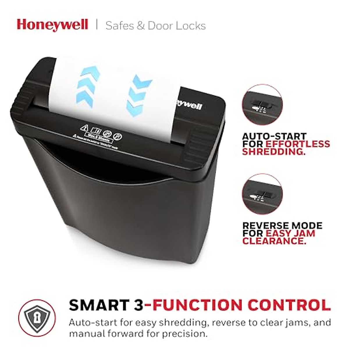 Honeywell Safes & Door Locks 9306F 6 Sheet Strip-Cut Paper Shredder, Black