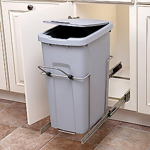 Knape & Vogt FE SCB10-1-35WH Single 20 Quart Soft-close, 9-3/8" X 18-13/16" X 20-1/8" Bottom-mount Waste & Recycling Bins