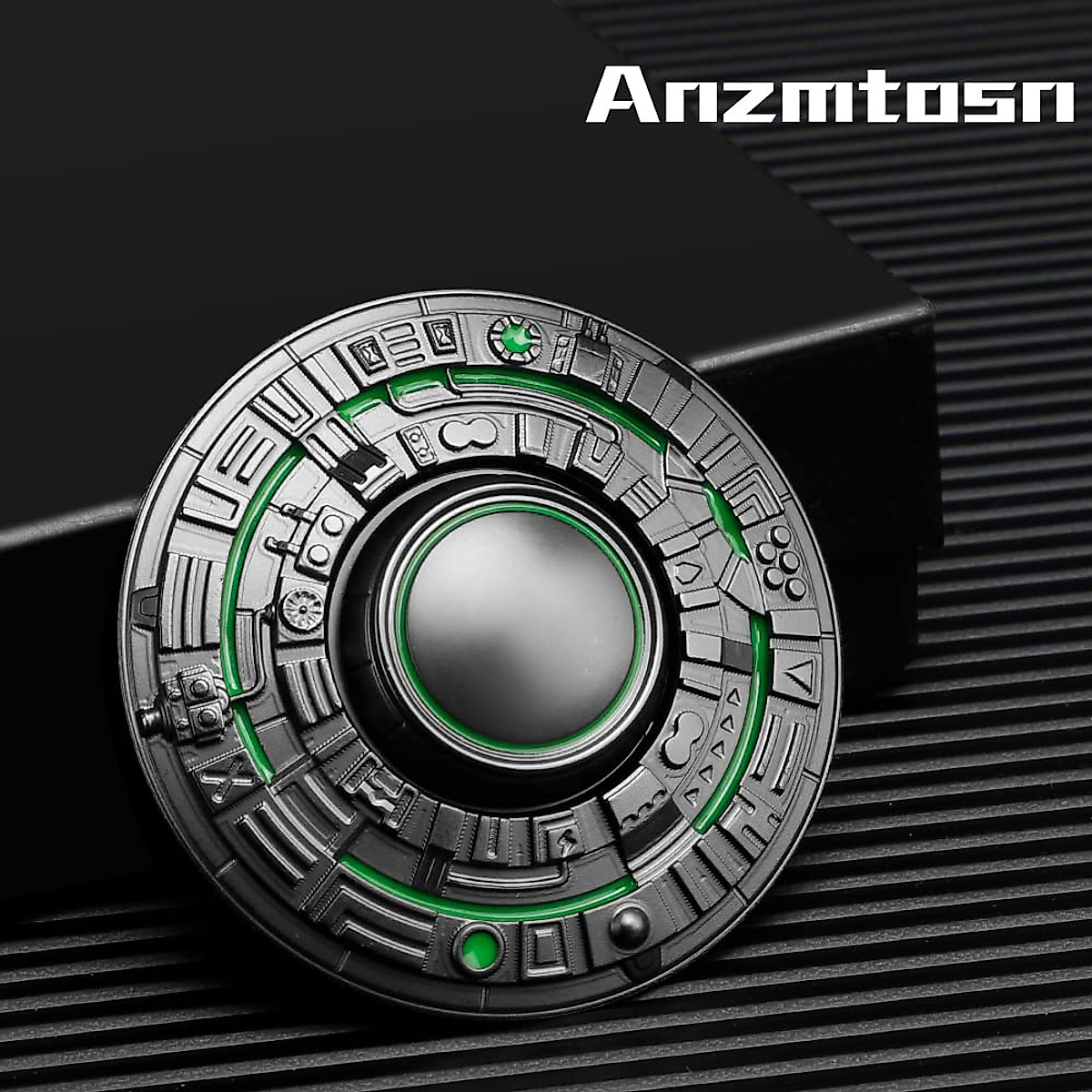 Cool Spaceship Fidget Spinners Metal, UFO Model Finger Hand Spinner, Stress Desk Fidget Toys Gift for Kids & Adults, Luminous Night Effects, Exclusive Desk Spinning Top Prizes