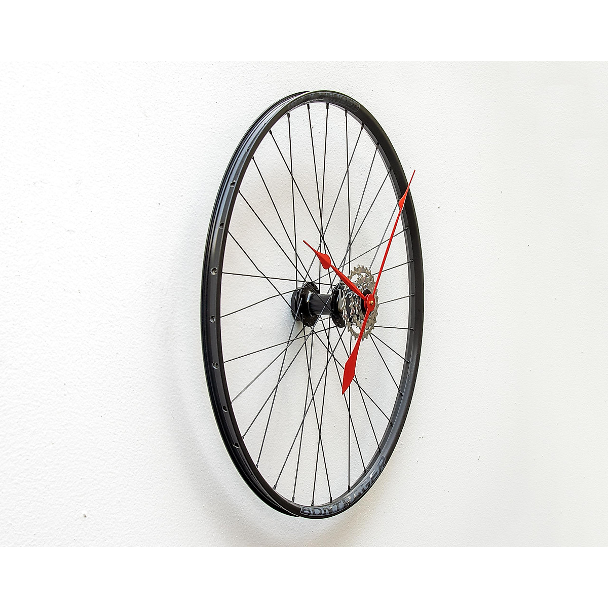 Bike Wheel Clock, Large, Wall, Cyclist, Unique, Steampunk, Decor, Bicycle, spoke, time, gear, cycle, recycle, upcycle, repurpose, reuse,