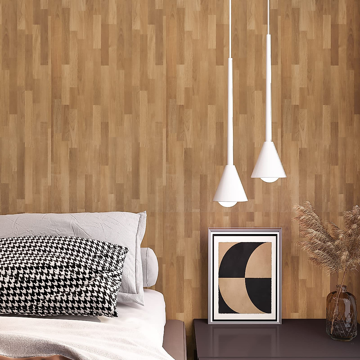 VEELIKE 15.7''x118'' Butcher Block Contact Paper for Countertops Waterproof Self Adhesive Wood Contact Paper Peel and Stick Wallpaper Removable Wood Vinyl Wrap for Cabinets Table Shelf Liners