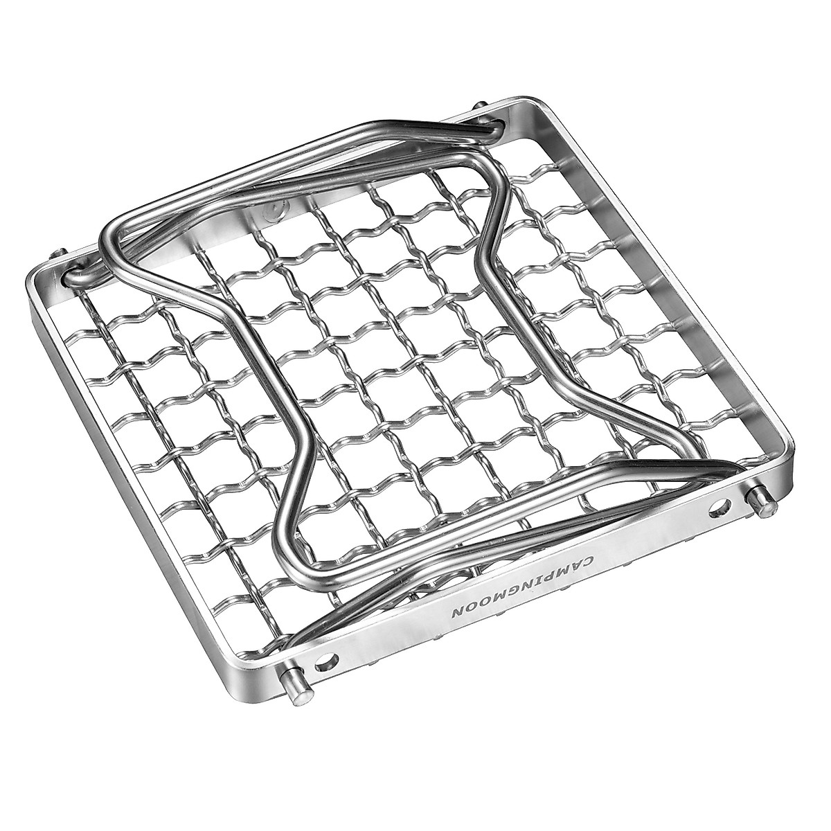 CAMPINGMOON Portable Folding Camping Campfire Grill over Fire Split Stoves 304 Stainless Steel (Grid wire (MS-1011))