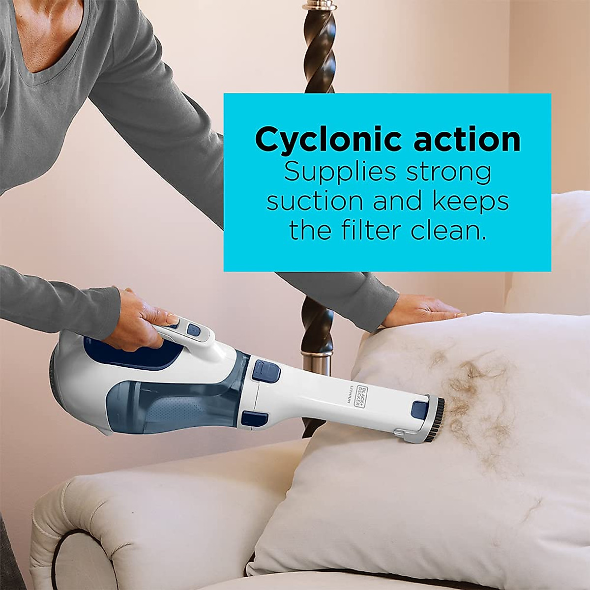 BLACK+DECKER HHVI325JR22 Dustbuster Cordless Lithium Hand Vacuum, Ink Blue