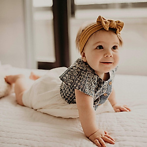 Parker Baby Girl Headbands - 5 Pack of Cable Knit Nylon Bows for Girls -"Matilda Set"