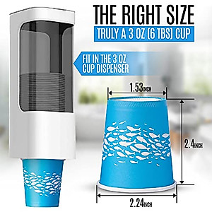 300 Ct 3 oz. Small Ecofriendly Disposable Paper Cups for Bathroom, Espresso Cups, with Ecofriendly Wooden Cup Holder and Biodegradable Small Bathroom Trashbags, Mouthwash Cups