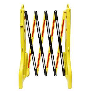 BISupply Folding Barricade – 8 Ft Portable Road Safety Barriers with Reflectors, Construction Barricade Safety Fence