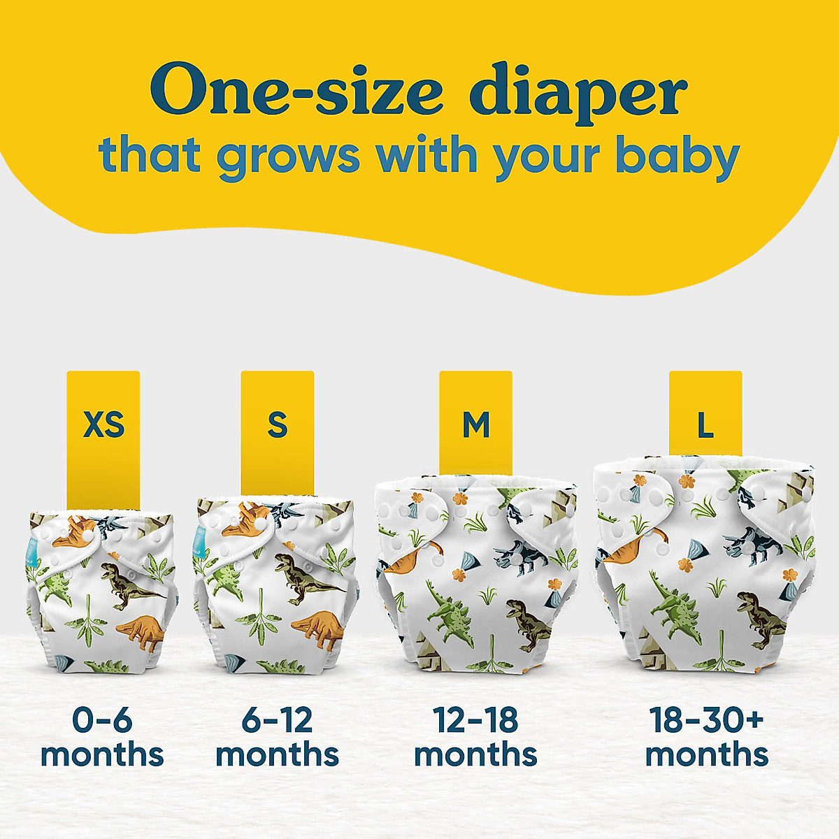 Premium Cloth Diaper System, Reusable and Washable, 1 Diaper and 2 Inserts, Sophie Classic, One Size