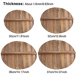 Wooden Wok Lid, Round Natural Wood Wok lid Wood Wok Lid With Handle, Lightweight Cedarwood Wok Lid for Stir Fry Pan, Anti-Hot, Anti-Spillover Wooden Kitchen Accessories
