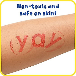 READY 2 LEARN Washable Stamp Pad - Red - Non-Toxic - Fade Resistant - Perfect for Scrapbooks, Posters and Cards