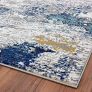 LUXE WEAVERS Victoria Multi 5x7 Abstract Area Rug, Modern Watercolor, Stain Resistant Indoor Rugs
