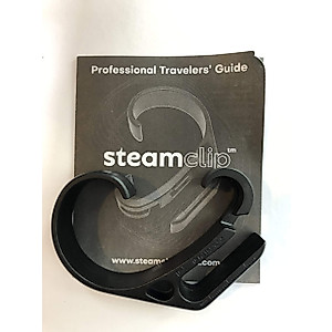 STEAM CLIP Travel Tool Over shower door hook Traveler's Steamer Clip Hook, Over The Door Hanger for Shower, Heavy Duty Clip Hooks for Clothes Bottle Opener & Phone Stand - 1 pack