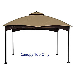 ALISUN Replacement Canopy Top for Lowe's 10' x 12' Gazebo #TPGAZ17-002C (Golden Brown Canopy Top Only)