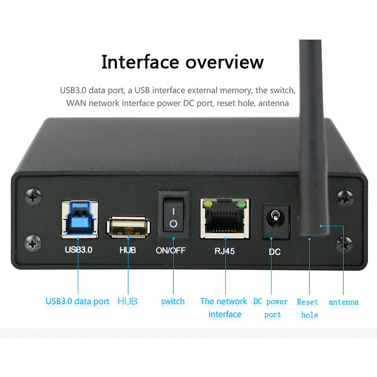 JMT U35WF 6TB 3.5 inch Mobile Multi-Function Hard Disk Box WiFi Wireless NAS Private Cloud Storage Office Home (Hard Drives not Included)