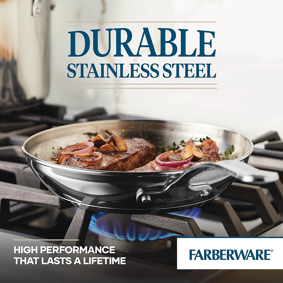 Farberware Millennium Stainless Steel Cookware Pots and Pans Set, 10 Piece