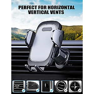 Cezuly Phone Mount for Car, [Upgraded] Vent Clip Car Phone Holder 360° Rotatable, Ultra Stable Car Phone Holder Mount Cradle Compatible with iPhone 14 Pro/Samsung Galaxy, All 4”-7” Large Cell Phones