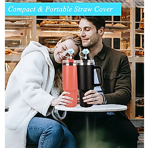 4Pcs Straw Cover Cap for Stanley Cup,Silicone Straw Topper Compatible with 30&40 Oz Tumbler with Handle,Straw Tip Covers 10mm for Stanley Cups Accessories (4PCS)