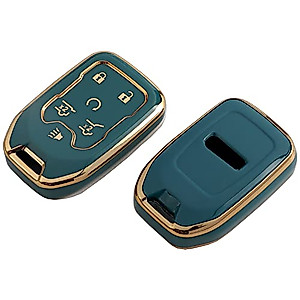 Guibuhuse TPU Protector Key Fob Cover Fit for 2015-2020 GMC Yukon/Yukon XL Chevy Suburban Tahoe (HYQ1AA)