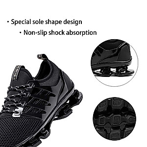 SKDOIUL All Black Tennis Shoes Black Mens Walking Shoes Black Shoes for Men mesh Breathable Slip on Walking Shoes Fashion Casual Sneakers Black Size 9