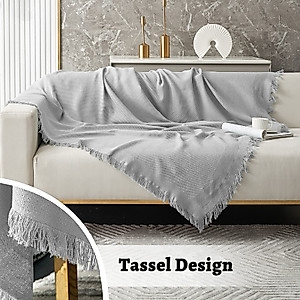 MYSKY HOME Couch Cover Sofa Covers Sectional Couch Covers for 3 Cushion Couch Sofa Cover for Living Room L Shaped Sofa Slipcovers for Dogs (X-Large, 71" x 118", Light Grey)