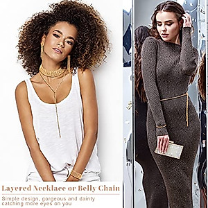 MTLEE 6 Pieces Women Rhinestone Jewelry Set Layered Choker Necklaces Long Tassel Necklaces Crystal Bracelet Cuff Bangles Diamond Tassel Dangle Earrings (Gold)