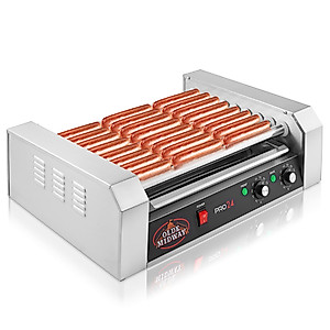 Olde Midway Electric 18 Hot Dog 7 Roller Grill Cooker Machine 900-Watt - Commercial Grade