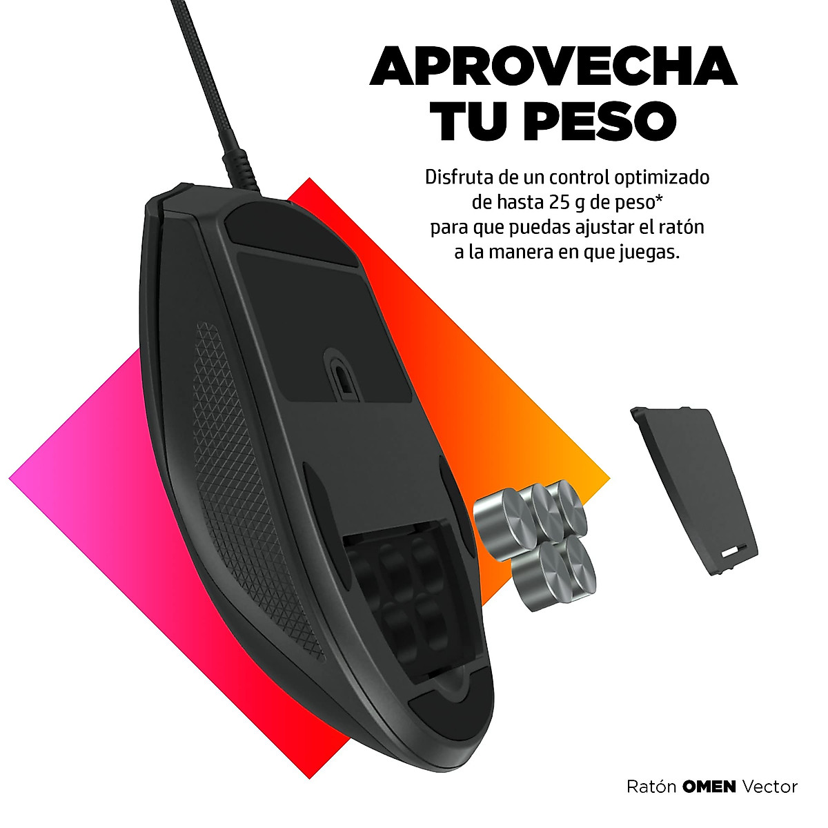 HP OMEN Vector Gaming Mouse with Ergonomic Design and Tunable Weight with RGB Lighting & Omron Switches (8BC53AA#ABL)