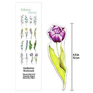 Colorful Flower Bookmarks, 30 PCS (Unknown Flower)