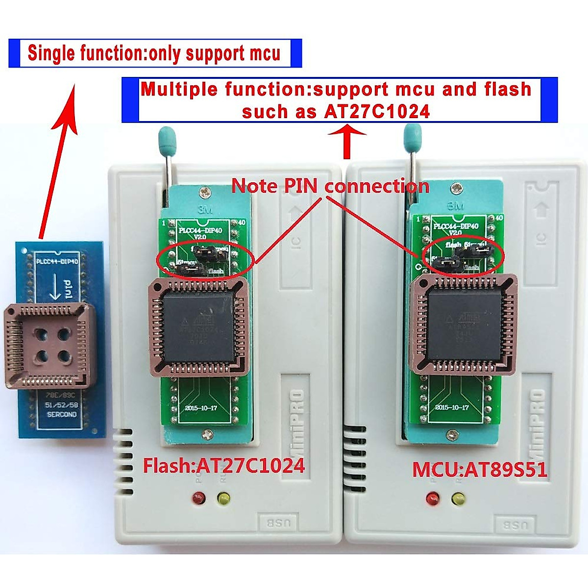 Xgecu TL866II Plus Upgraded Xgecu T48 Programmer 19 Adapter Socket IC Tl866 Nand Nor Flash 24 93 25 Mcu Bios EPROM AVR Chip Eprom Programmer