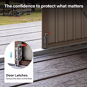 LAUSAINT HOME Outdoor Storage Sheds 6x4FT, Waterproof Metal Storage Tool Bike Sheds with Lockable Door for Backyard, Garden, Patio and Lawn, Brown