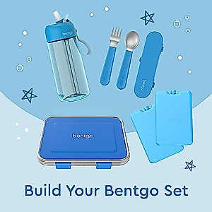 Bentgo Ice Lunch Chillers - Ultra-Thin Ice Packs Perfect for Everyday Use in Lunch Bags, Lunch Boxes and Coolers - 4 Pack (Blue)
