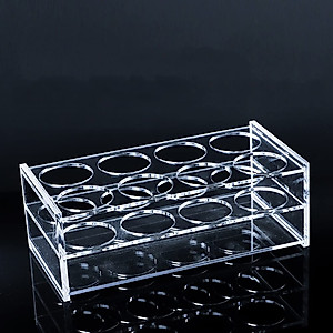 Acrylic Clear Test Tube Rack for 50ml Tubes, 8 Holes Lab Tube Rack Holder for Test Tubes, Centrifuge Tube - Detachable, Hole Diameter 30mm