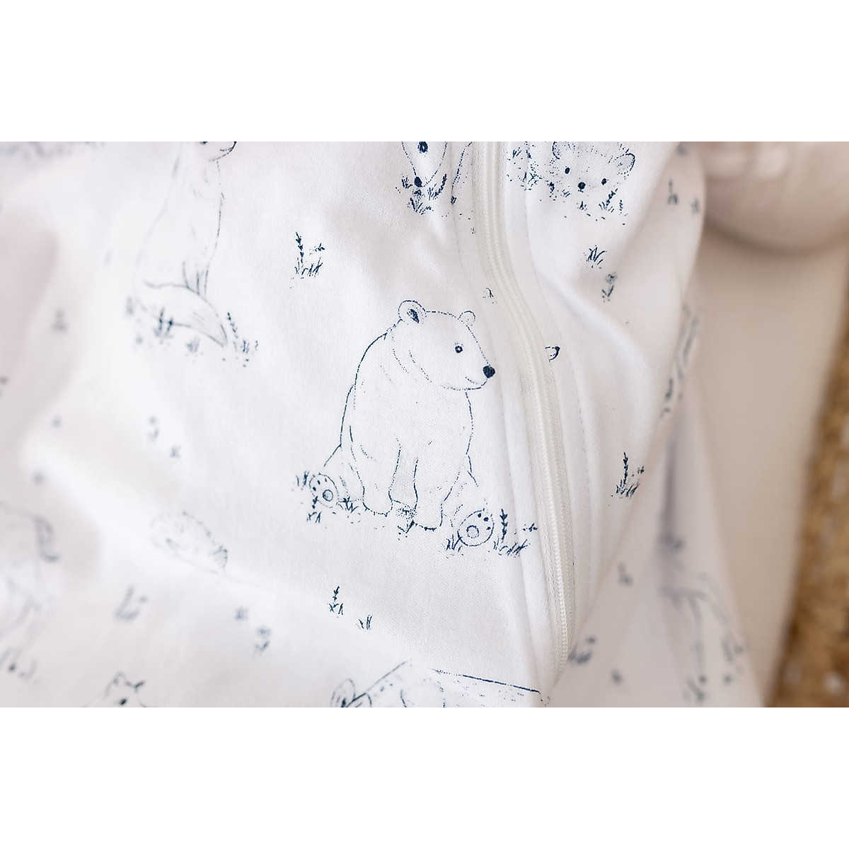 Bird + Bear Kids 1.0 TOG Baby Swaddle Sack with 2 Way Zippers & Velcro - Baby Swaddle 3-6 Months – 100% Organic Cotton for Your Newborns - Woodland Animals