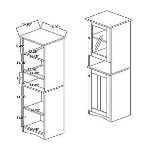 Baxton Studio Lauren Kitchen Storages, Oak Brown/Black