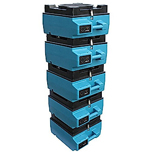 XPOWER X-3580 Commercial Air Scrubber, Negative Air, 600 CFM, 4-Stage HEPA Filtration, 5-Speed, Filter Light, Energy Efficient, High ROI, Blue