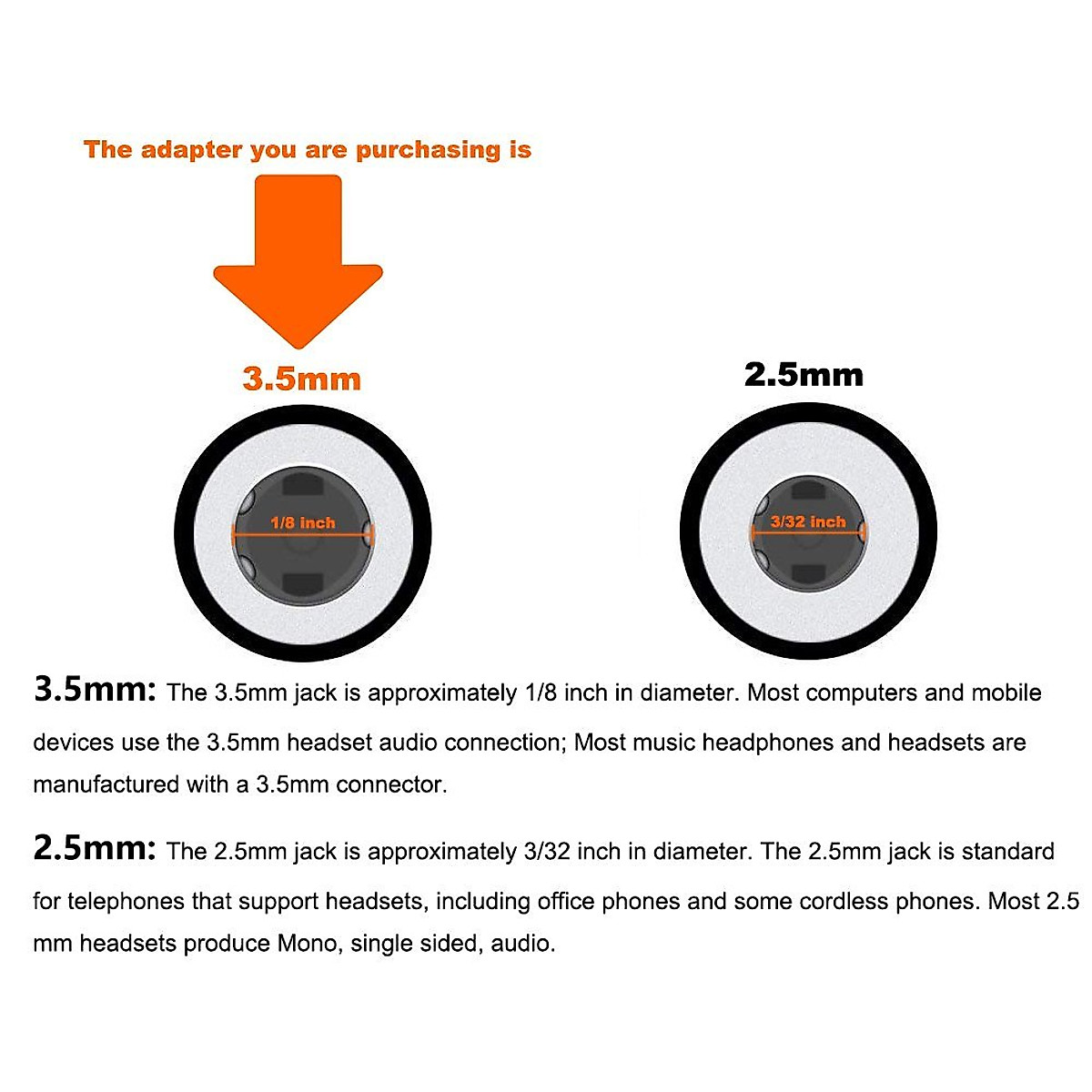 Standard 3.5mm Jack Smartphone Headset Adapter Cable Converter to RJ9 Plug for Cisco Unified Office Telephone 7970 7940 7941 7942 7971 etc