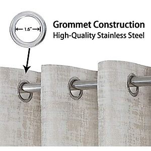 always4u White Soft Velvet Curtains 108 Inch Length Long Luxury Bedroom Curtains Gold Foil Print Window Curtains for Living Room Set of 2